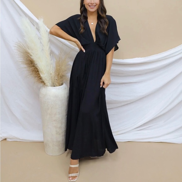 Dresses | Royal Blue Deep V Side Slit Maxi Dress | Poshmark